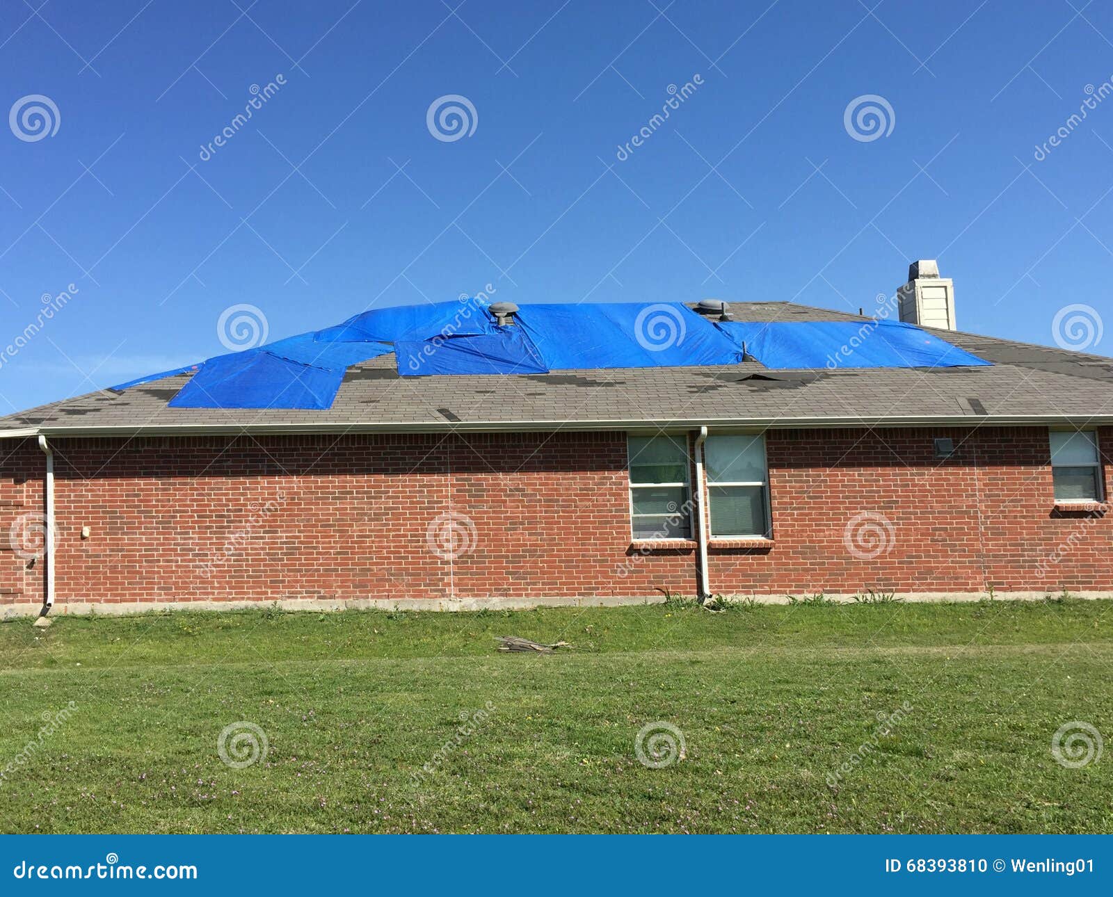 Damaged house by tornado stock photo. Image of fefix - 68393810