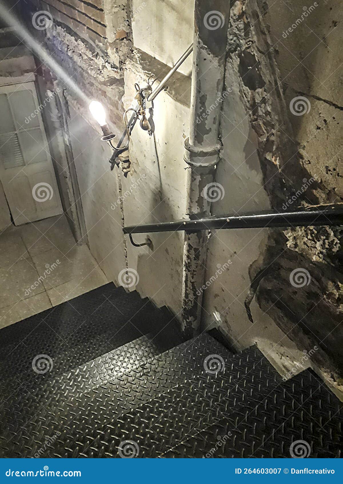 Damaged interior building stock image. Image of scary - 264603007