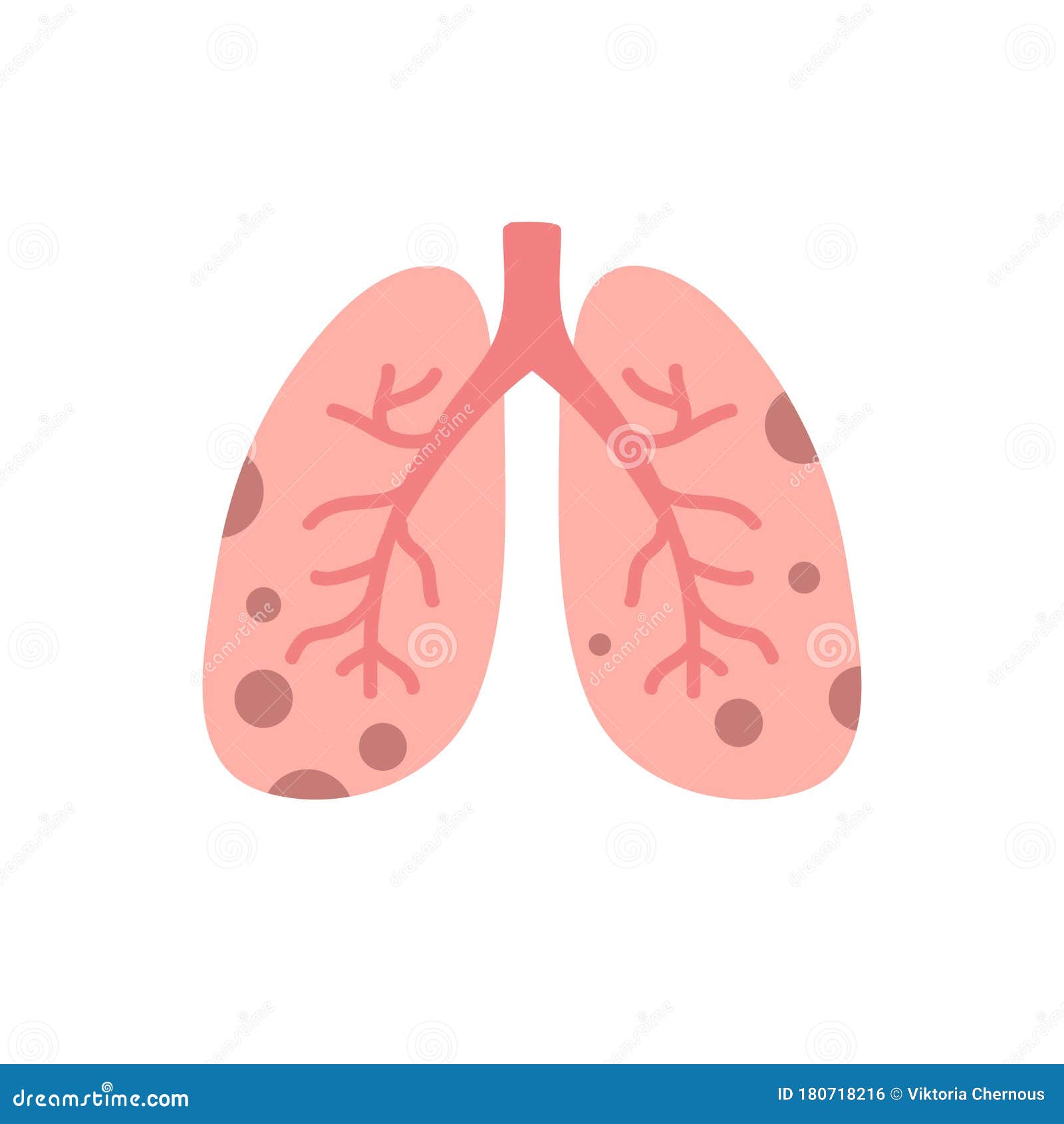 Damaged Lungs Flat Icon, Vector Illustration Stock Illustration ...