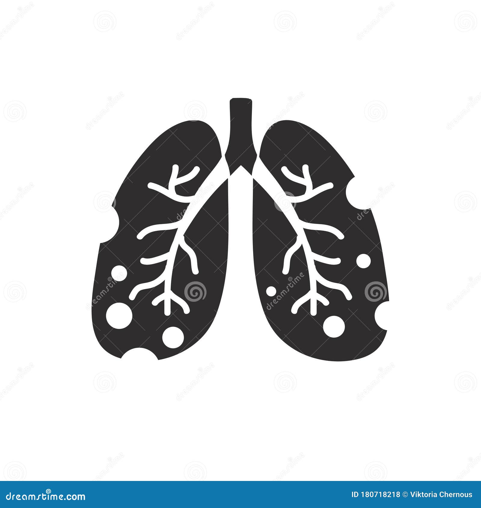 Damaged Lungs Flat Icon, Vector Illustration Stock Illustration ...