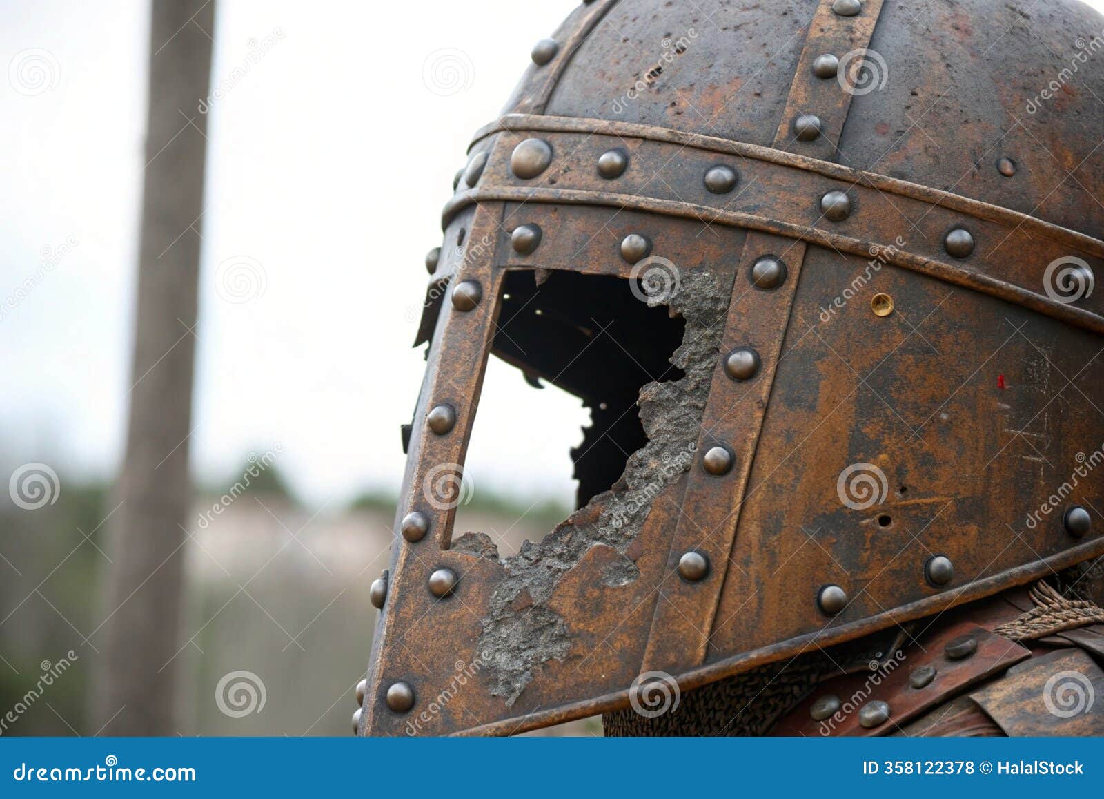 Damaged Metal Armor with Torn Hole Background Stock Illustration ...