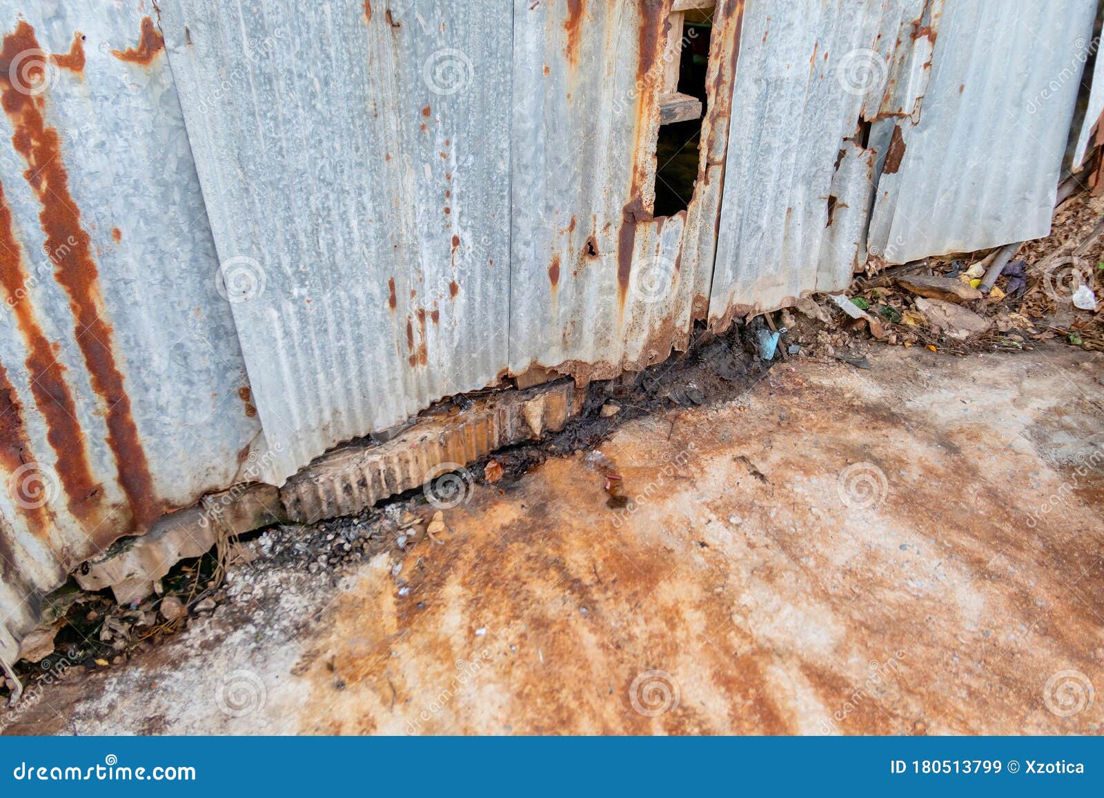 Damaged Metal Sheet Roof by Rust and Water Stock Image - Image of ...
