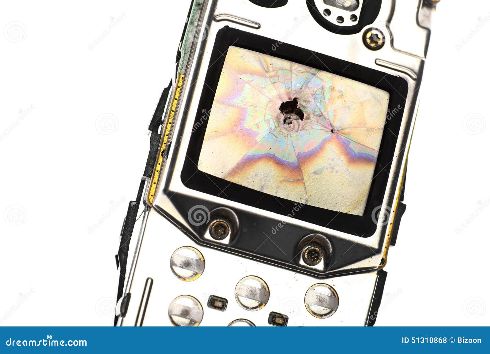 Damaged mobile phone stock photo. Image of cracked, screen - 51310868