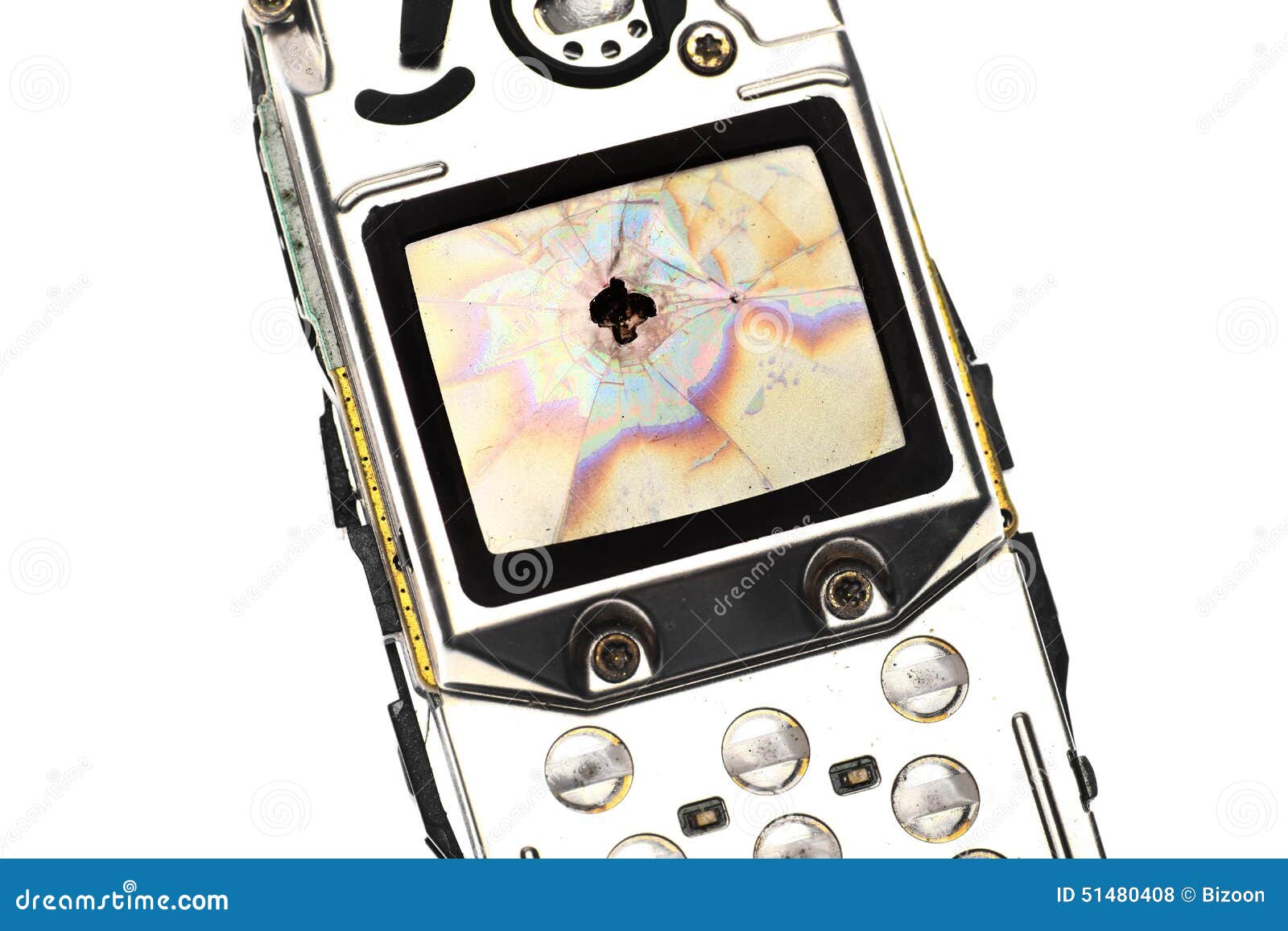 Damaged mobile phone stock photo. Image of cracked, service - 51480408