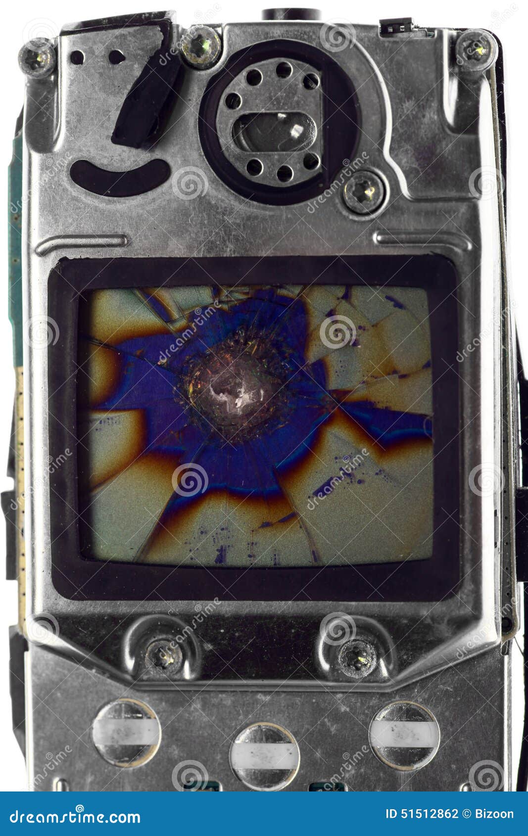 Damaged mobile phone stock photo. Image of scratched - 51512862