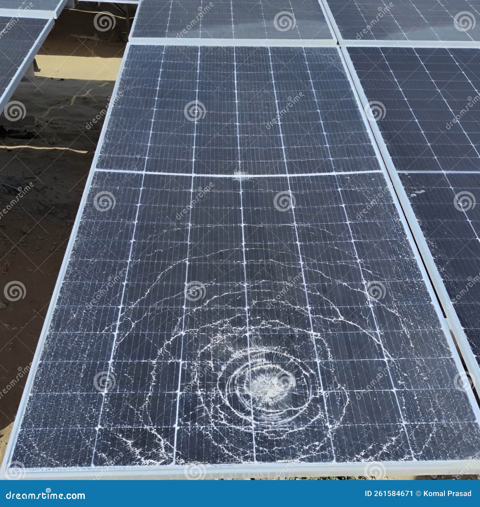 Damaged Solar Panel in Plant Stock Image - Image of electrical, glass ...