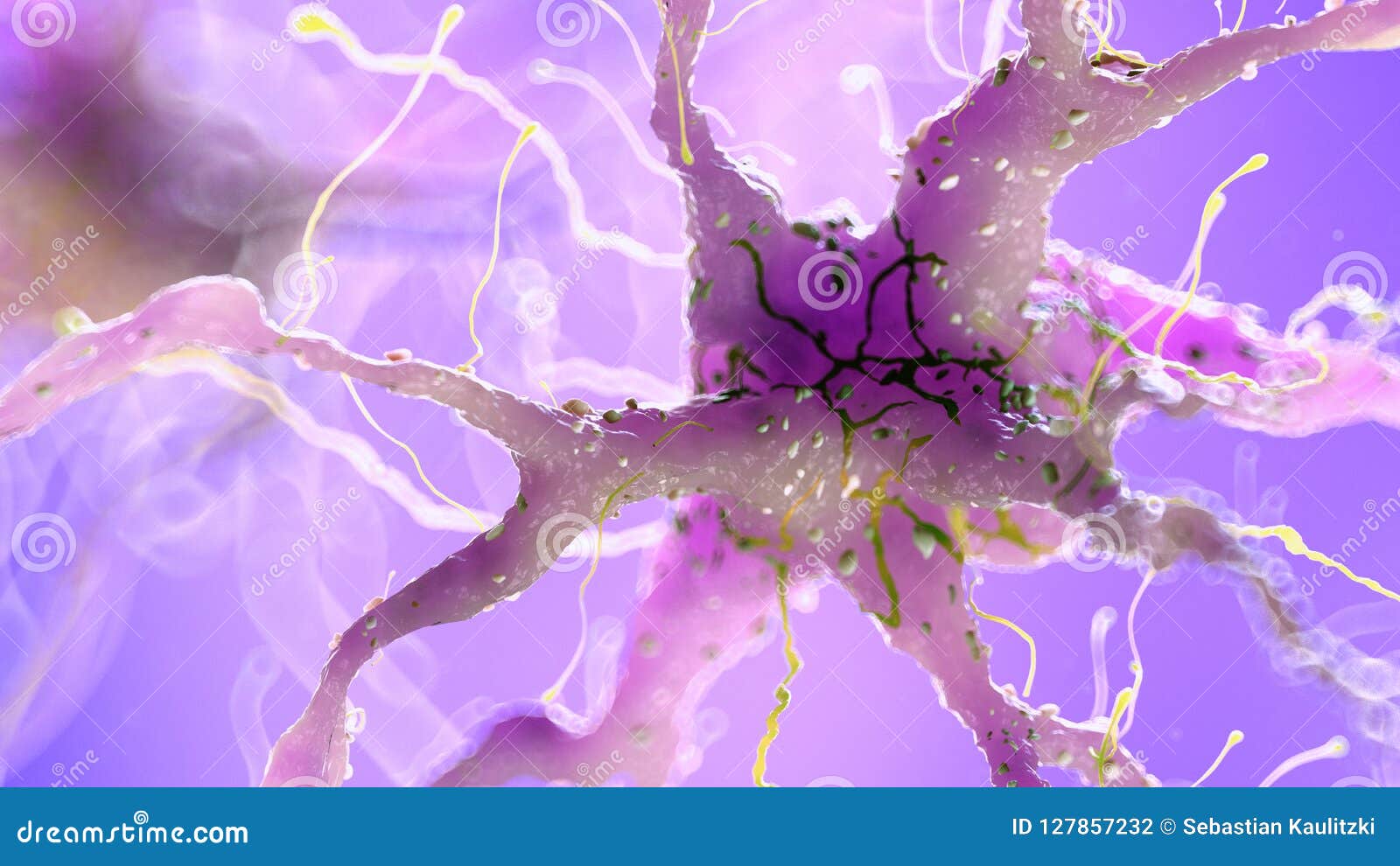 A damaged nerve cell stock illustration. Illustration of micro - 127857232