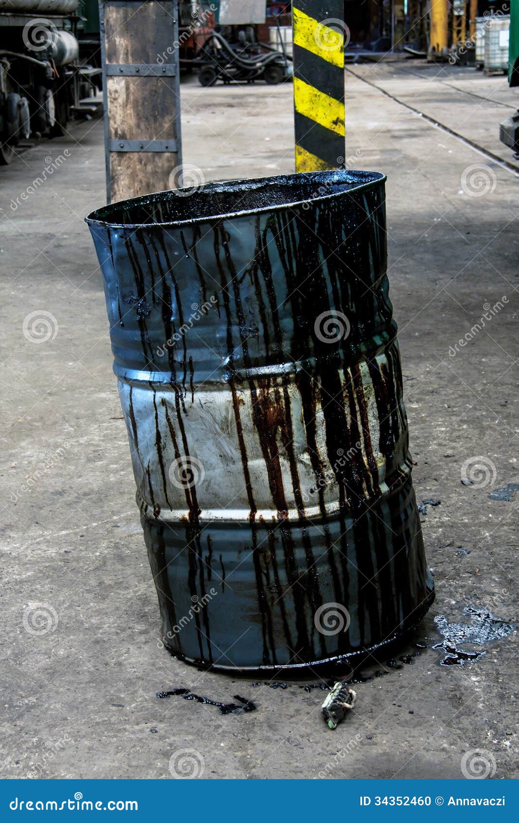Damaged Oil Drums in Industrial Interior Stock Photo - Image of white ...