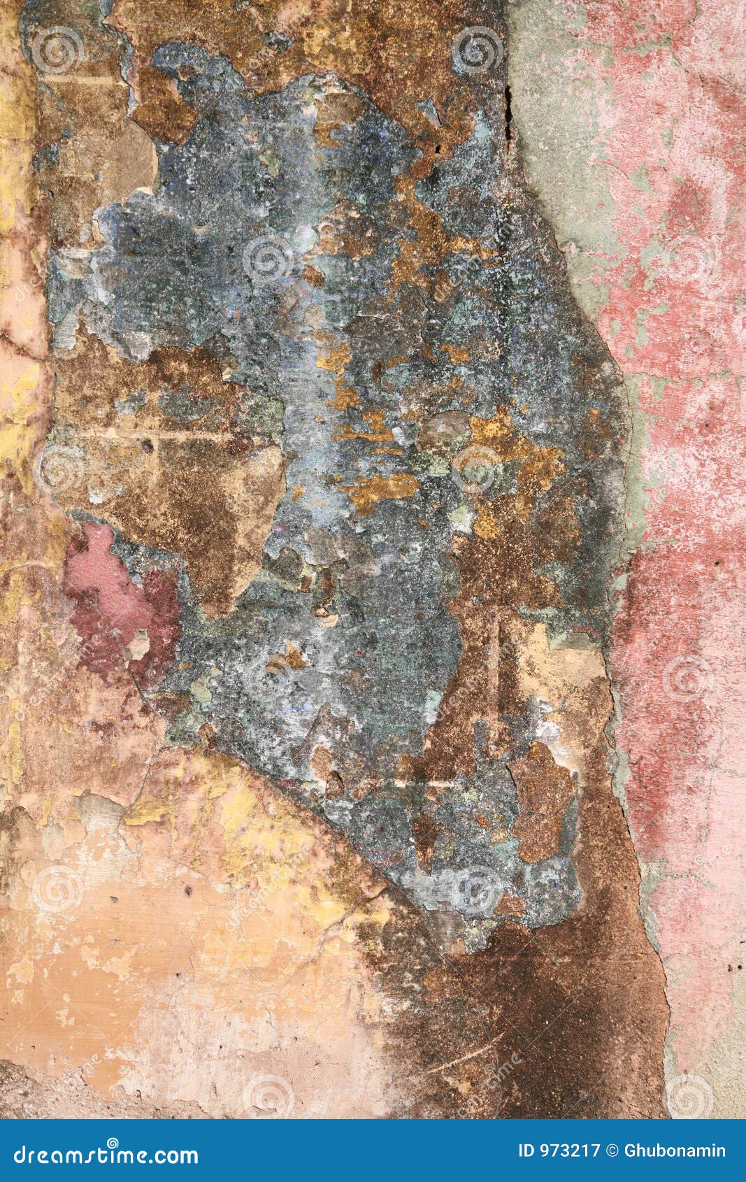 Damaged old wall stock image. Image of flaky, wall, discolored - 973217