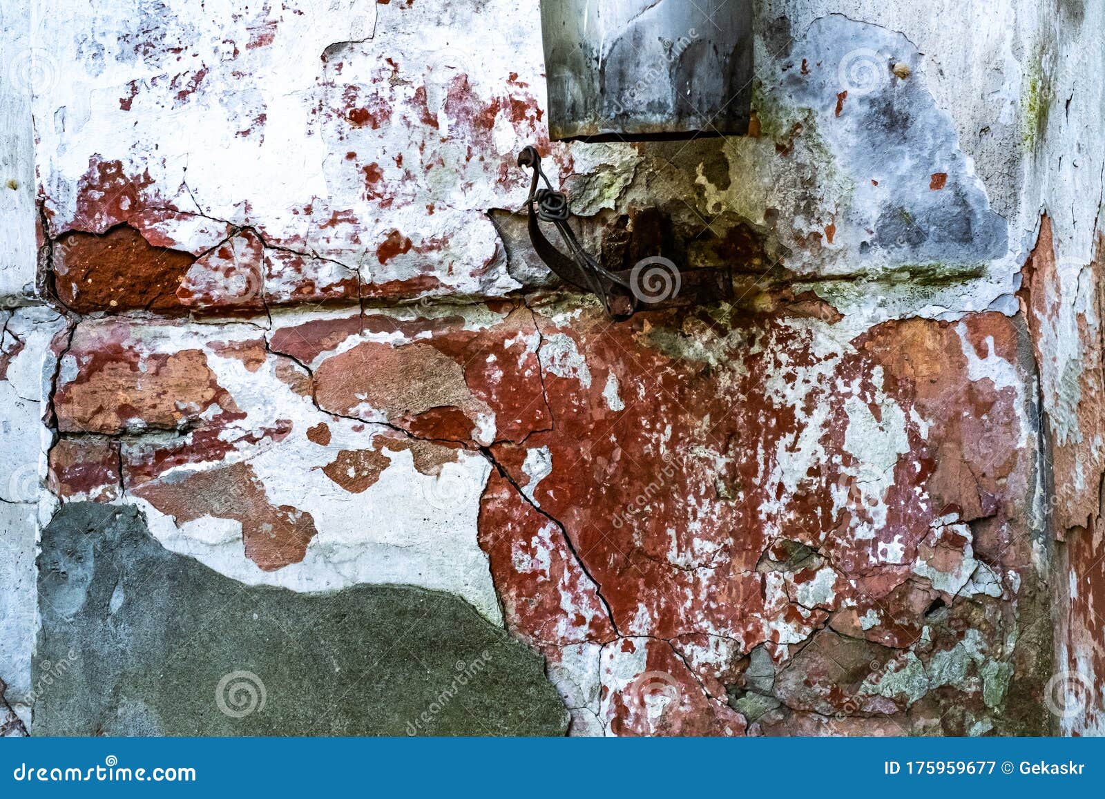 Damaged Old White Wall, Background Stock Image - Image of building ...