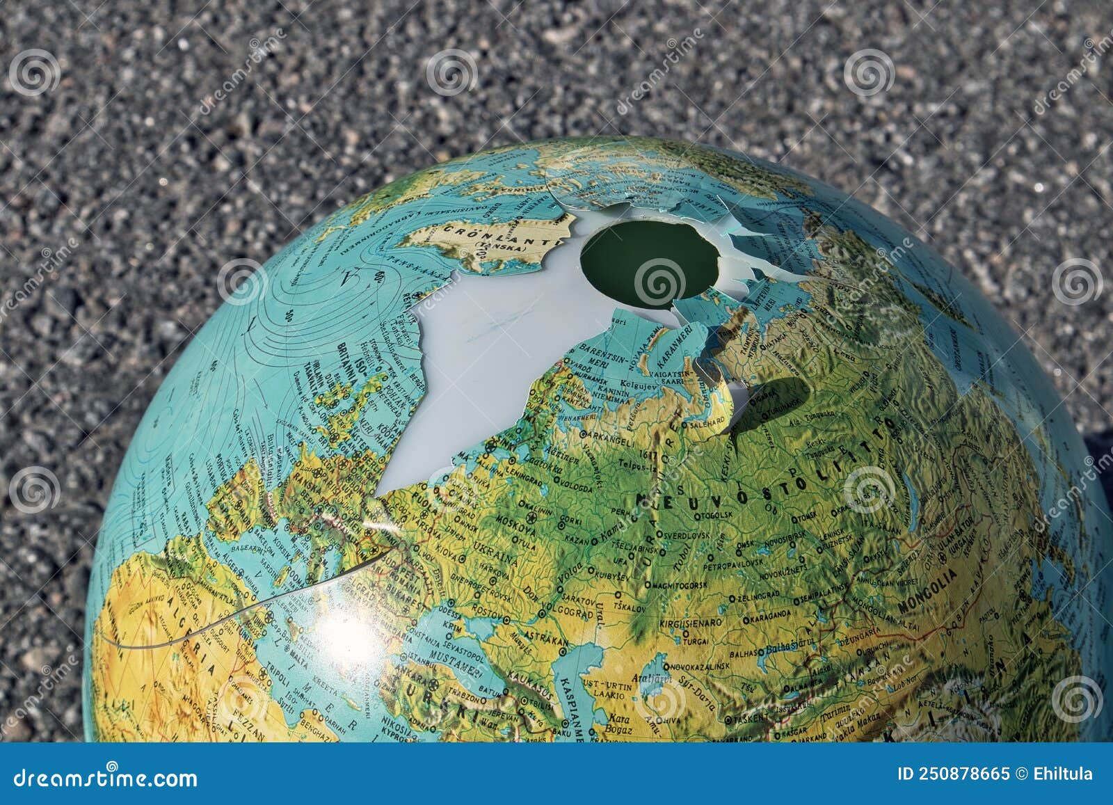 Damaged Old World Globe Map Stock Image - Image of retro, planet: 250878665