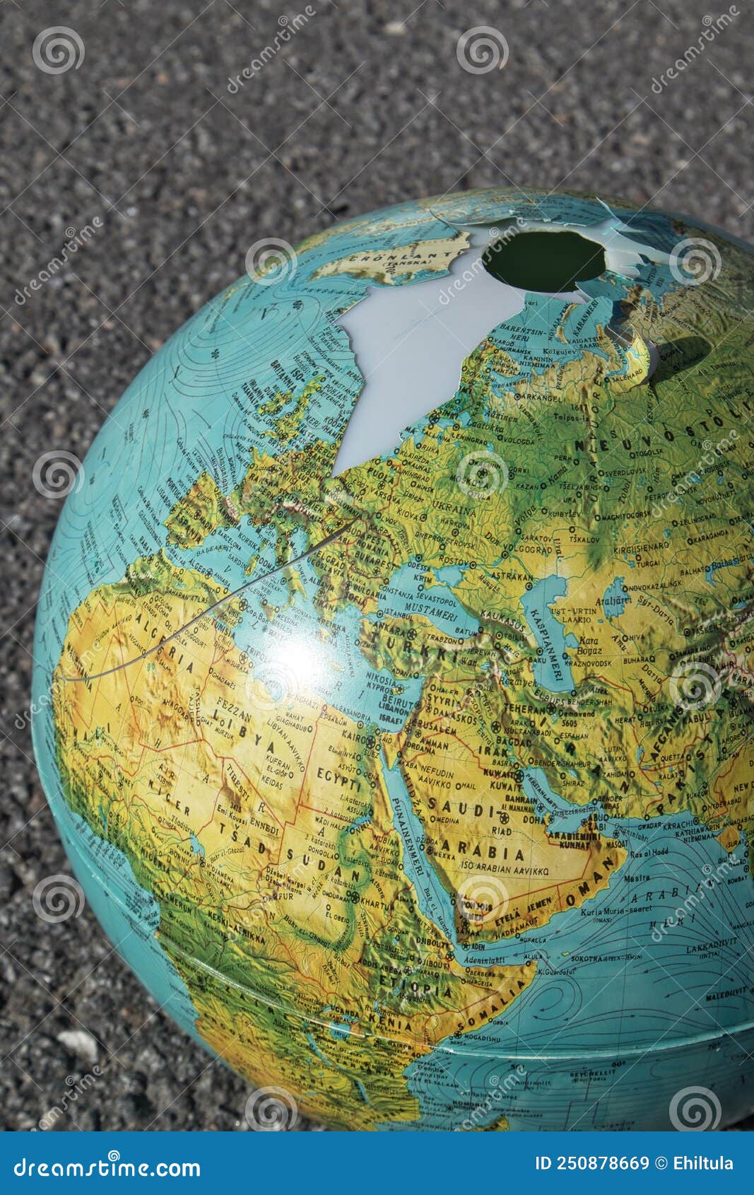 Damaged Old World Globe Map Stock Image - Image of oldfashioned, planet ...