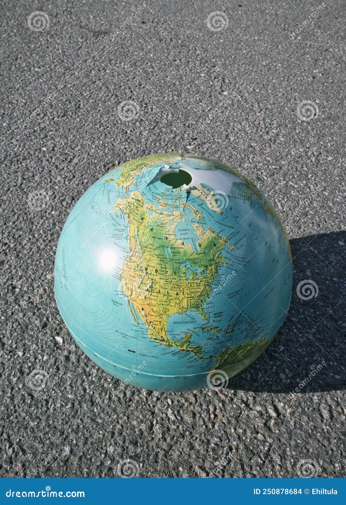 Damaged Old World Globe Map Stock Photo - Image of exploration, ground ...