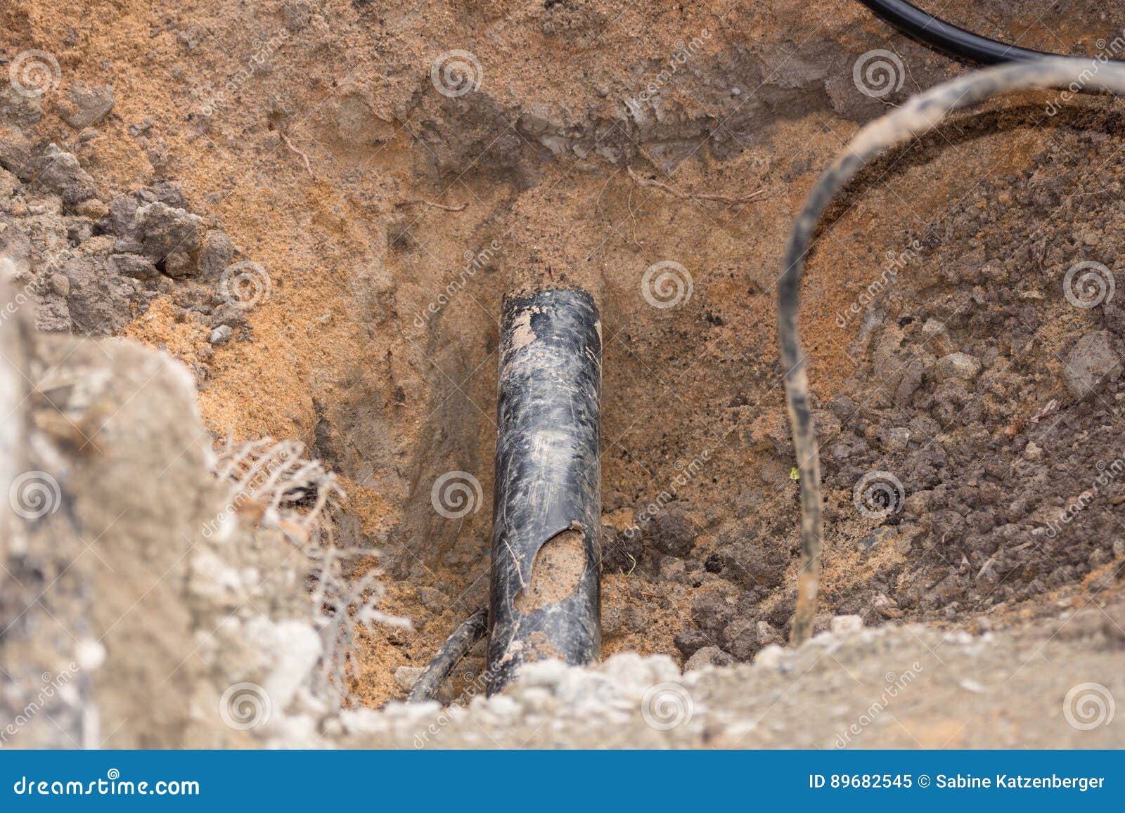 Damaged pipe stock image. Image of plumbing, piping, sewer - 89682545