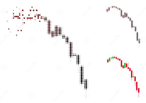 Damaged Pixel Halftone Candlestick Falling Acceleration Chart Icon ... Damaged Pixel Halftone Candlestick Falling Acceleration Chart Icon ...