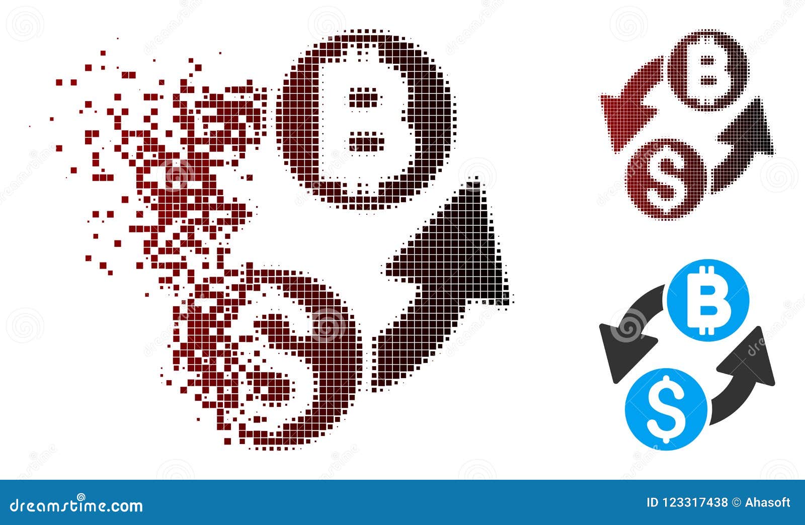 Damaged Pixel Halftone Dollar Bitcoin Exchange Icon Stock Vector ... Damaged Pixel Halftone Dollar Bitcoin Exchange Icon Stock Vector ...