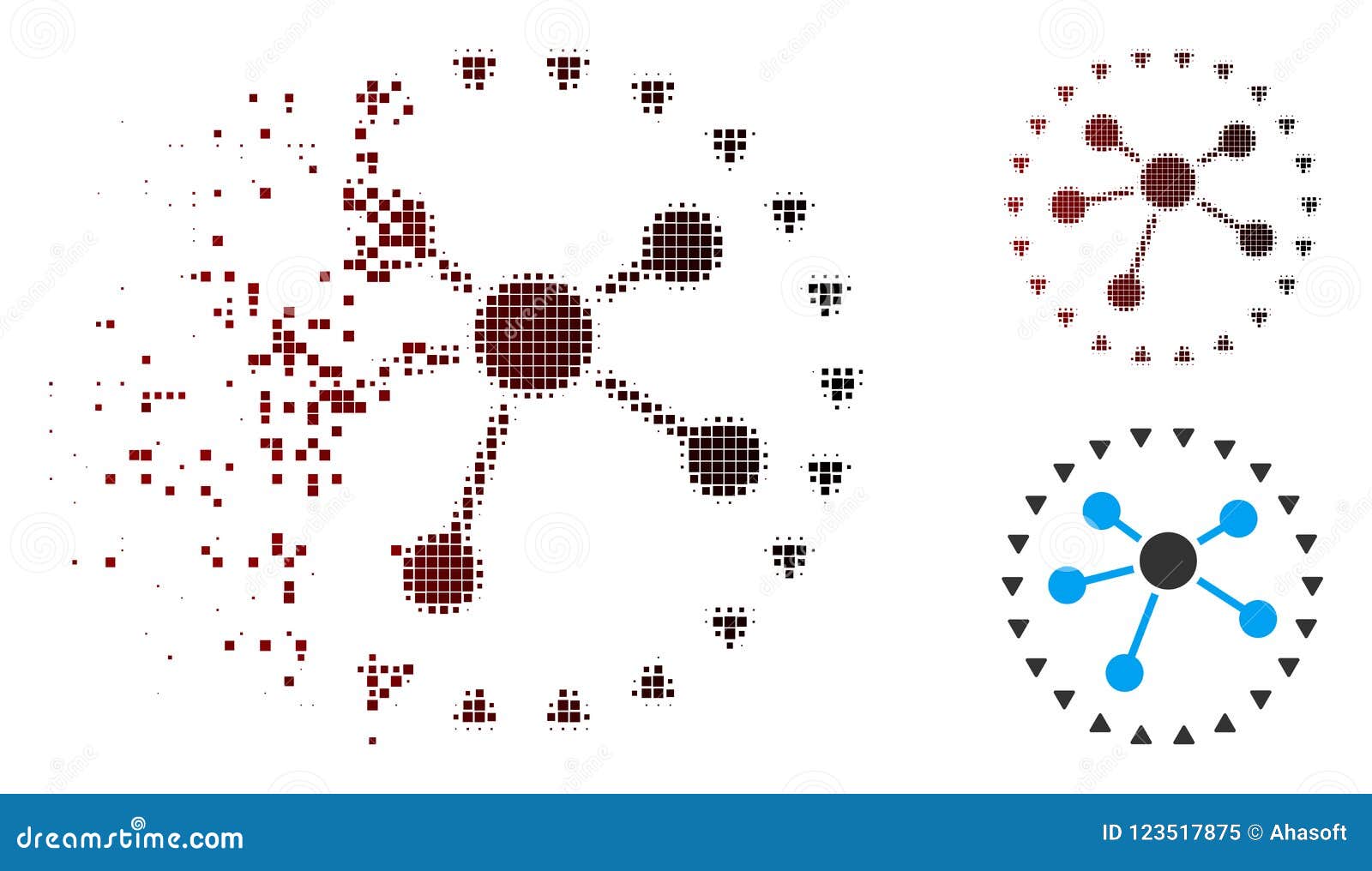 Damaged Pixel Halftone Dotted Links Diagram Icon Stock Vector ... Damaged Pixel Halftone Dotted Links Diagram Icon Stock Vector ...