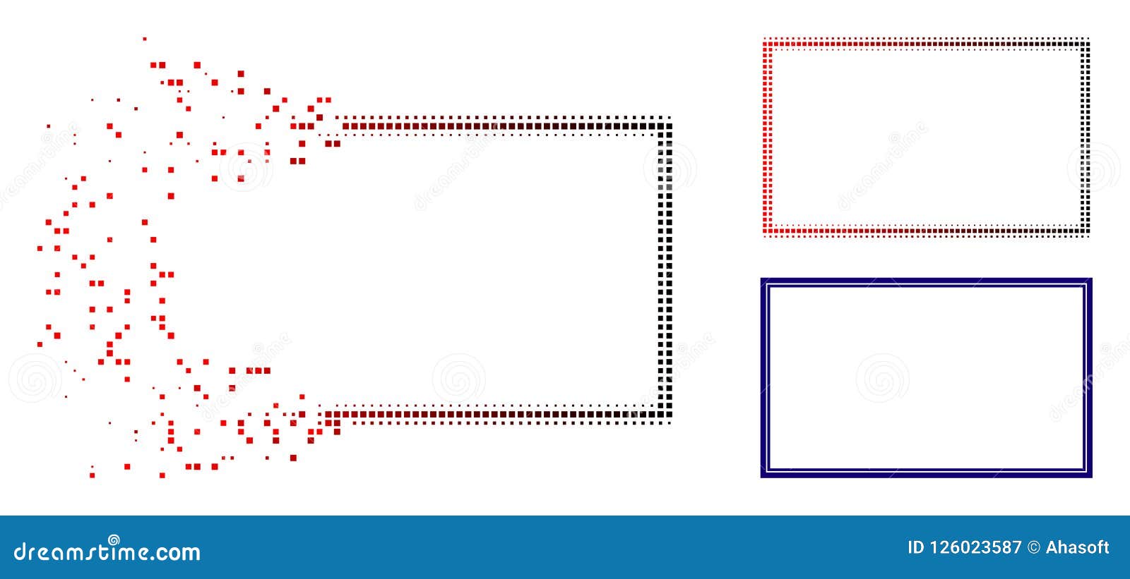 Damaged Pixel Halftone Double Rectangle Frame Icon Stock Vector ... Damaged Pixel Halftone Double Rectangle Frame Icon Stock Vector ...