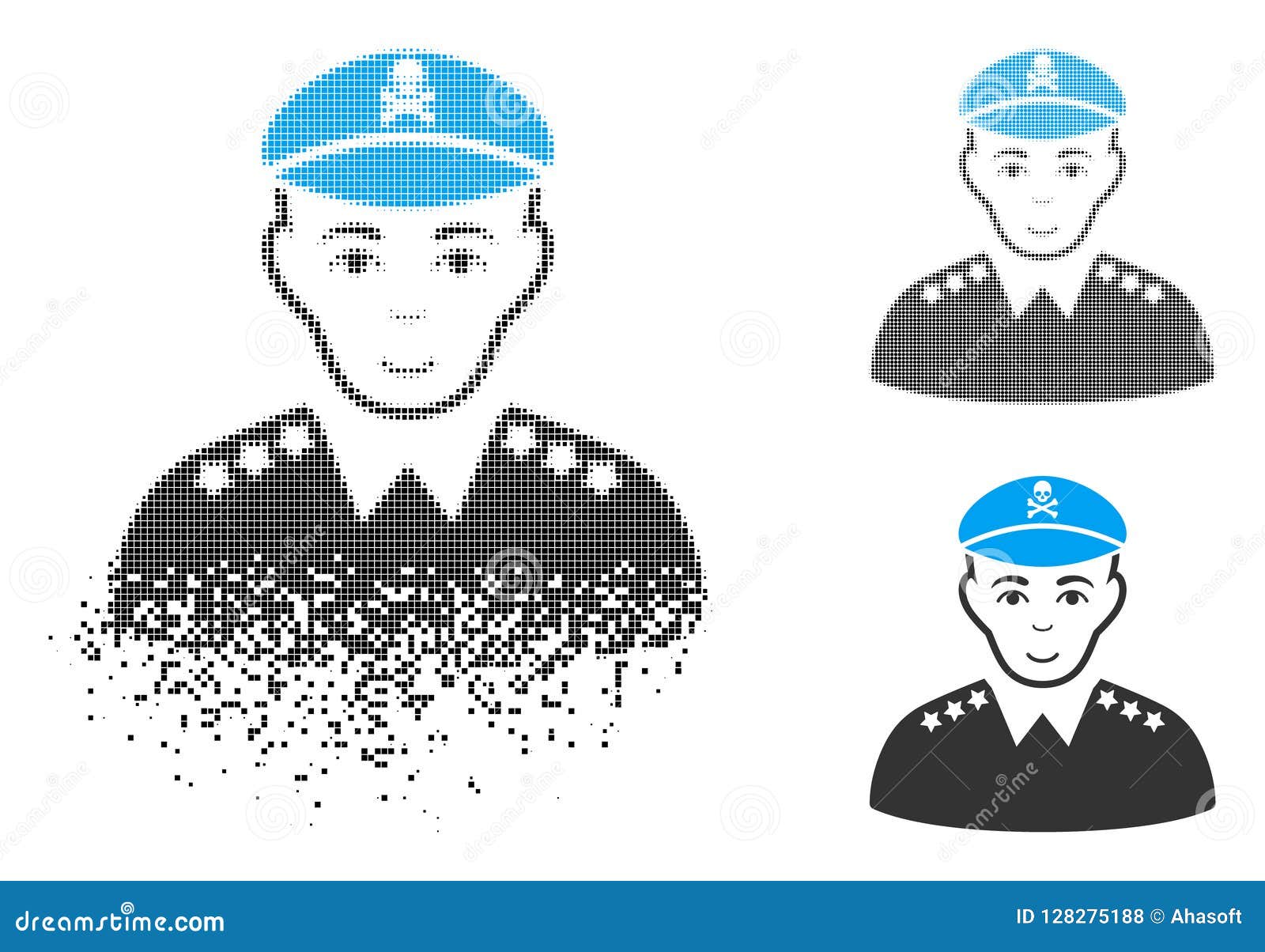 Damaged Pixel Halftone Evil Army General Icon with Face Stock Vector ... Damaged Pixel Halftone Evil Army General Icon with Face Stock Vector ...