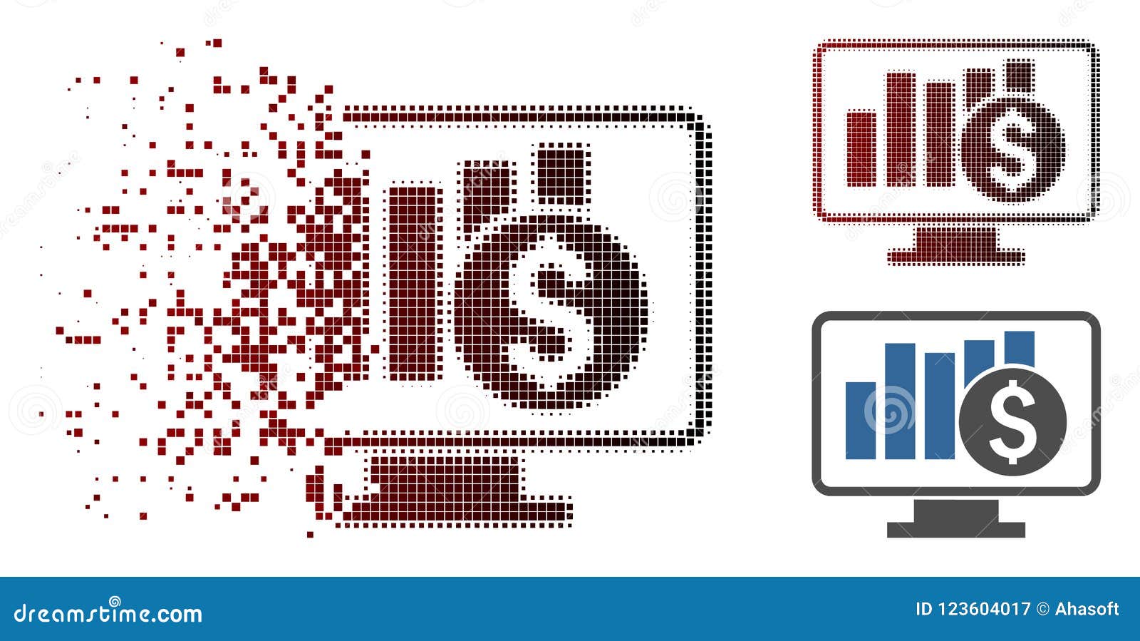 Damaged Pixel Halftone Stock Market Monitoring Icon Stock Vector ... Damaged Pixel Halftone Stock Market Monitoring Icon Stock Vector ...