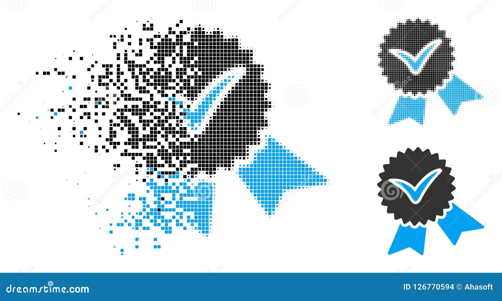 Damaged Pixel Halftone Validation Seal Icon Stock Vector - Illustration ... Damaged Pixel Halftone Validation Seal Icon Stock Vector - Illustration ...