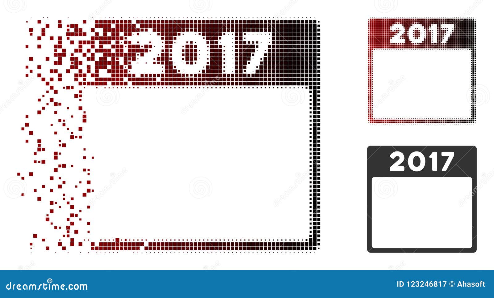 Damaged Pixel Halftone 2017 Year Calendar Template Icon Stock Vector ... Damaged Pixel Halftone 2017 Year Calendar Template Icon Stock Vector ...