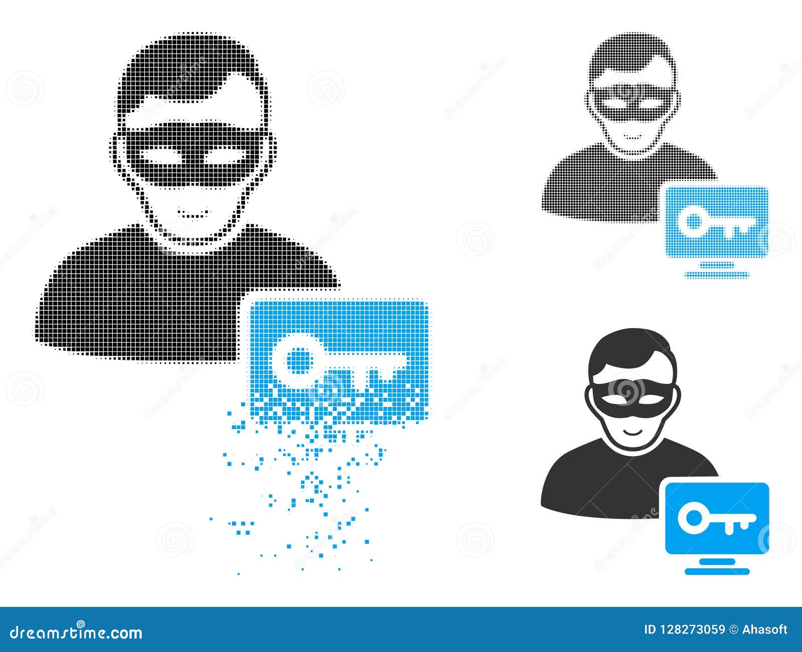 Damaged Pixelated Halftone Computer Hacker Icon with Face Stock Vector ... Damaged Pixelated Halftone Computer Hacker Icon with Face Stock Vector ...