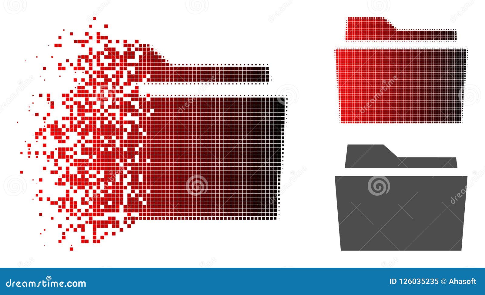 Damaged Pixelated Halftone Folder Icon Stock Vector - Illustration of ...