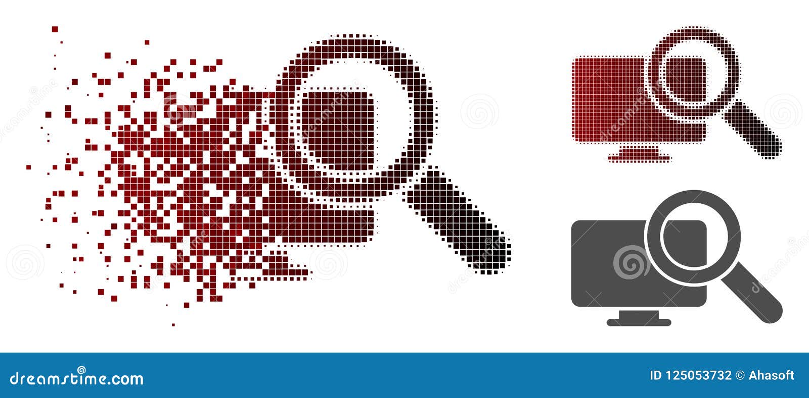 Damaged Pixelated Halftone Search Computer Icon Stock Vector ...