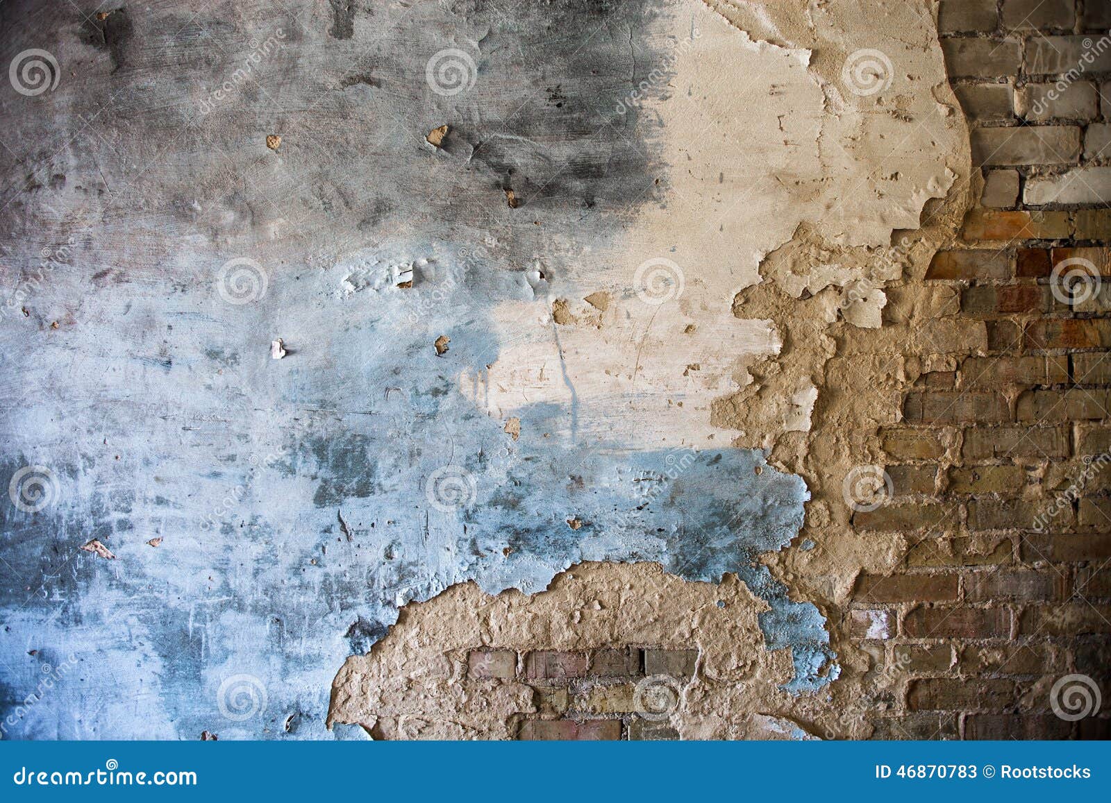 Damaged Plaster on the Brick Wall Stock Image - Image of construction ...