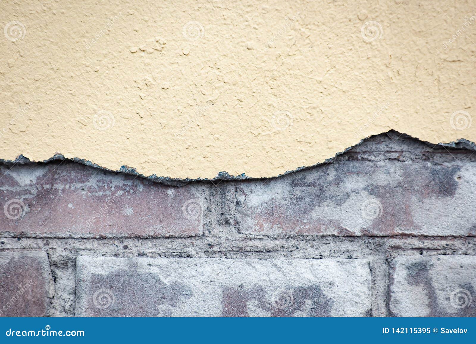 Damaged Plaster on a Brick Wall Stock Image - Image of brick, uneven ...