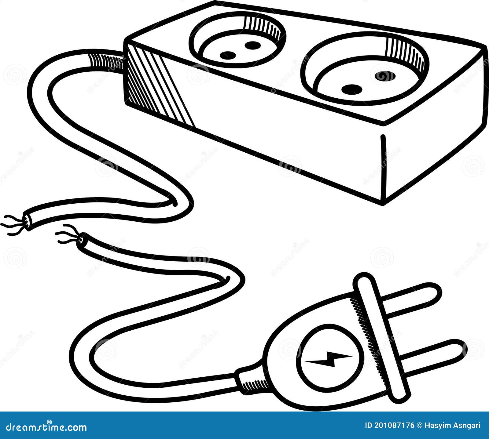 Damaged Wires With Plugs. Disconnect Broken Electric Cables Vector Set ...
