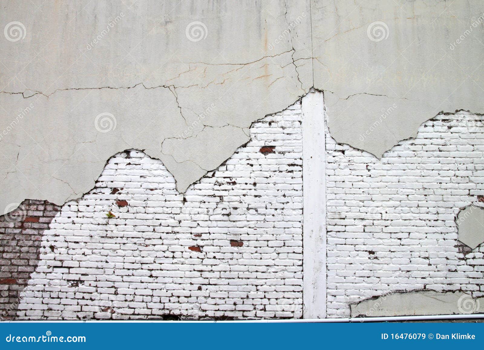 Damaged Red Brick wall stock image. Image of white, crack - 16476079
