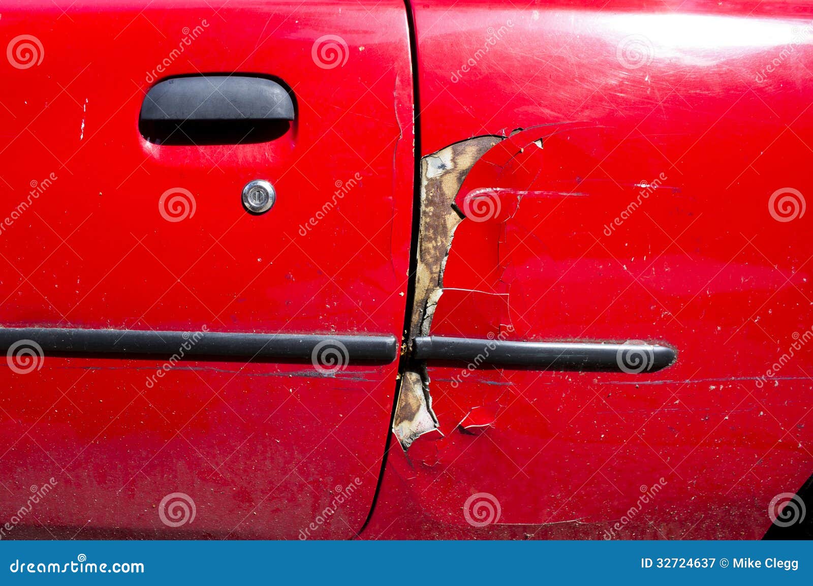 Damaged red car stock image. Image of transportation - 32724637