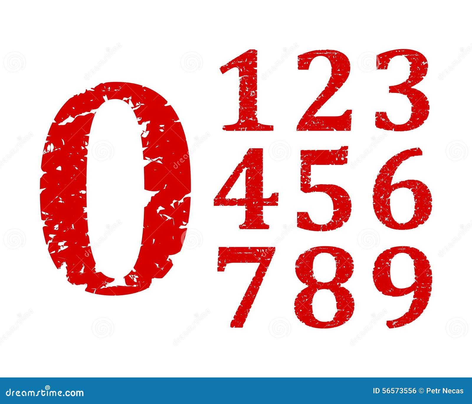 Damaged red numbers stock vector. Illustration of sign - 56573556