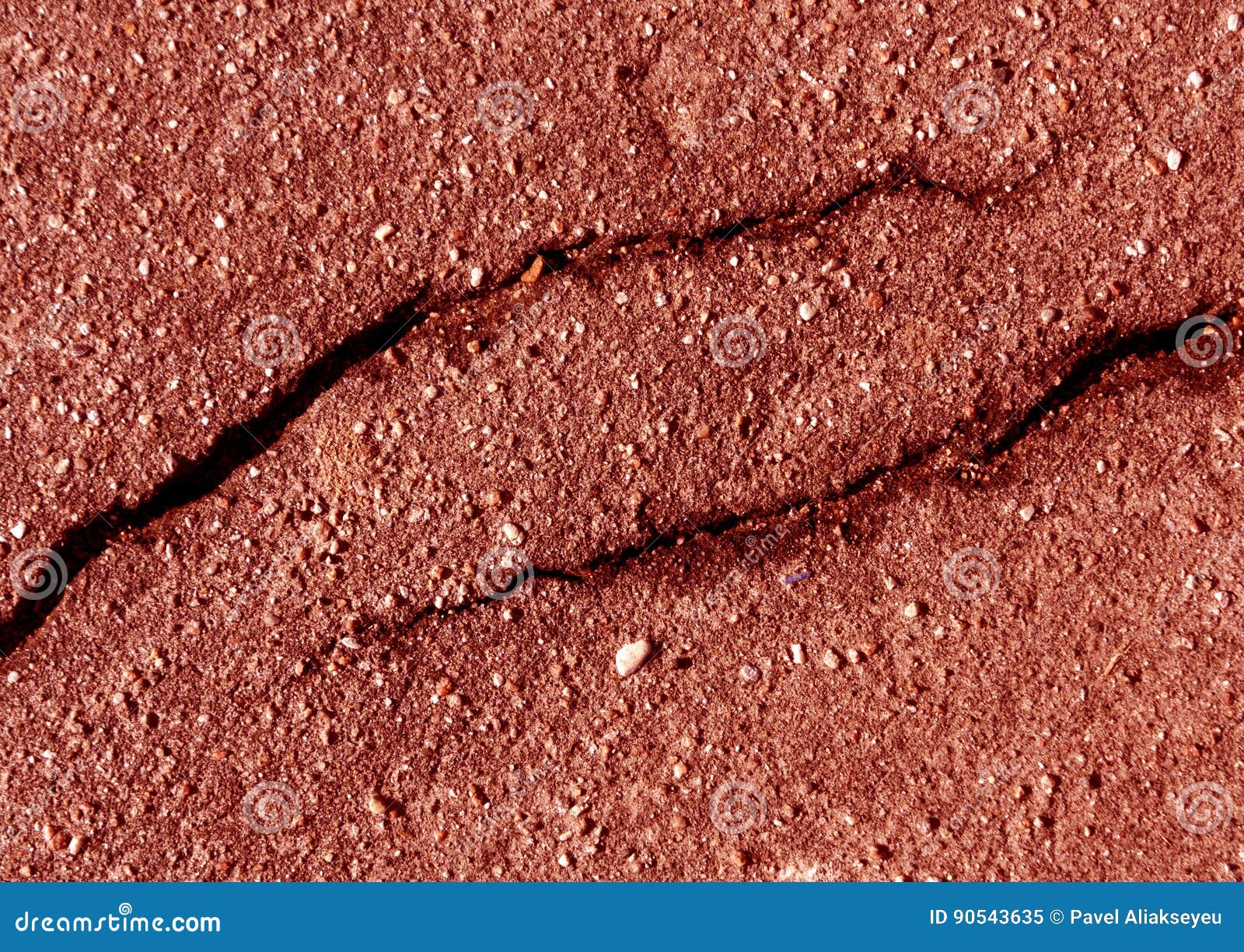 Damaged Red Toned Asphalt Surface. Stock Image - Image of material ...