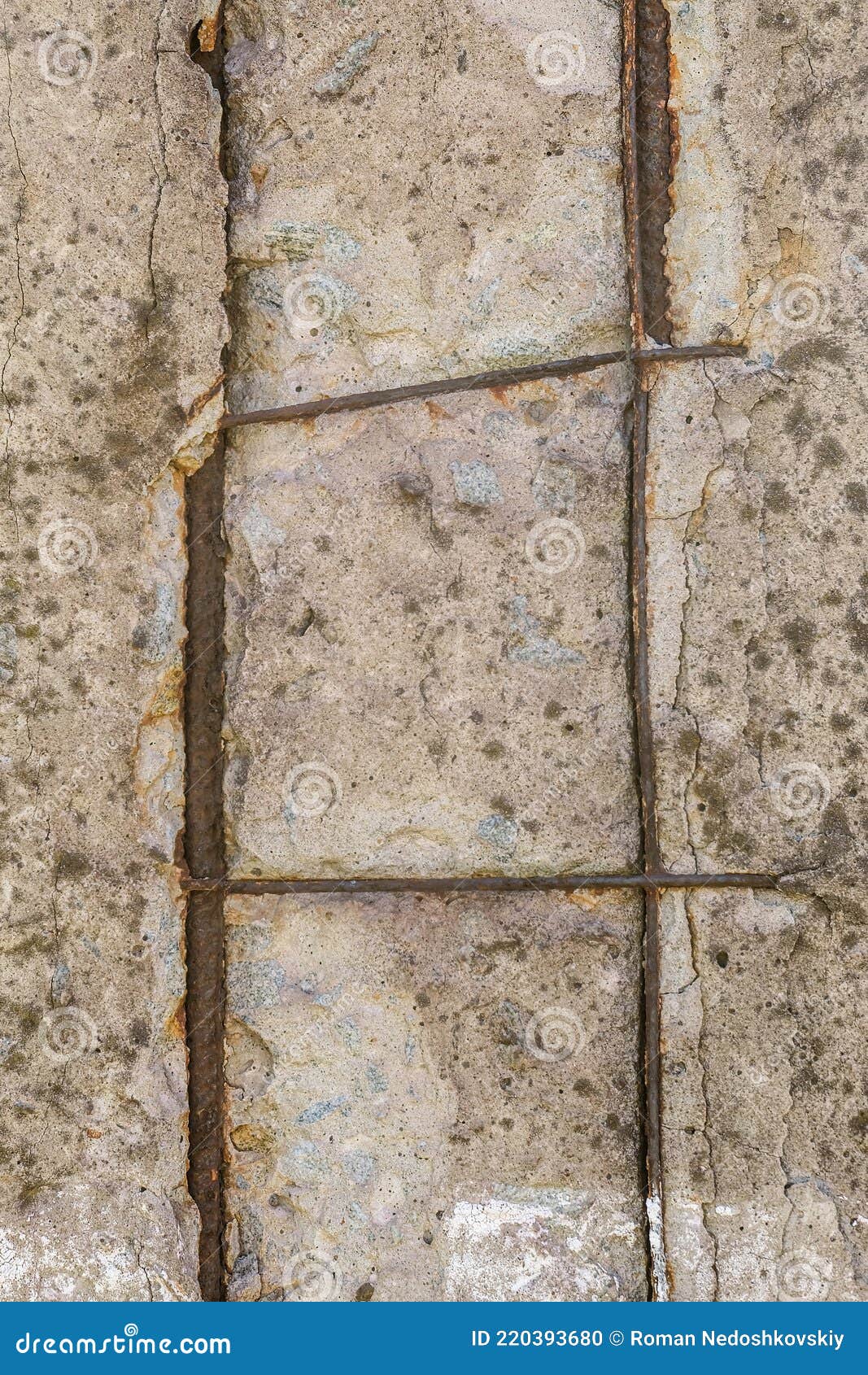 Damaged Reinforced Concrete With Exposed Rebar Royalty-Free Stock ...
