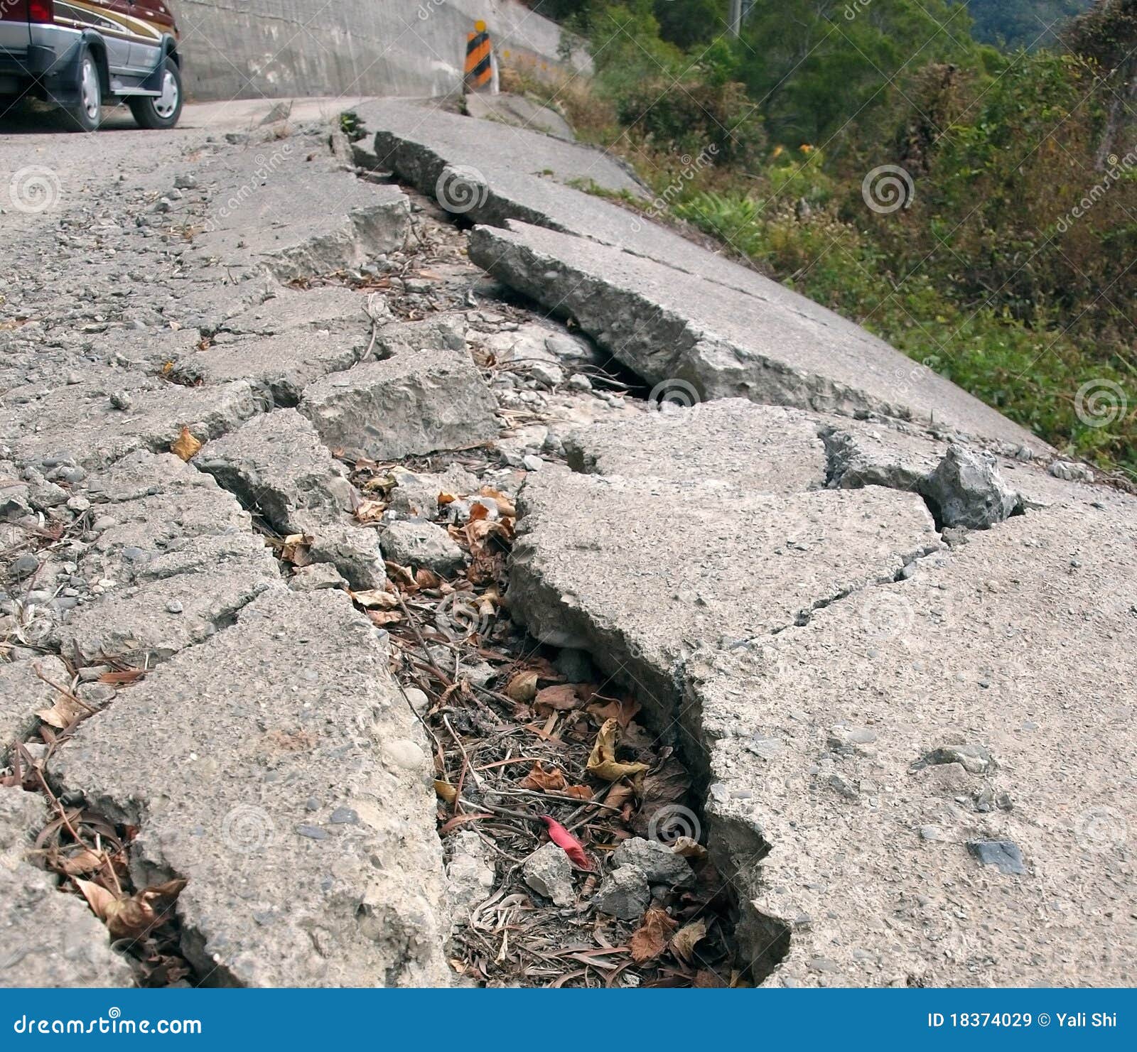 Damaged Road stock image. Image of force, danger, slab - 18374029