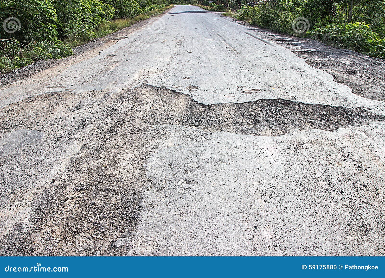 Damaged Road in the Countryside Stock Photo - Image of broken, dirt ...