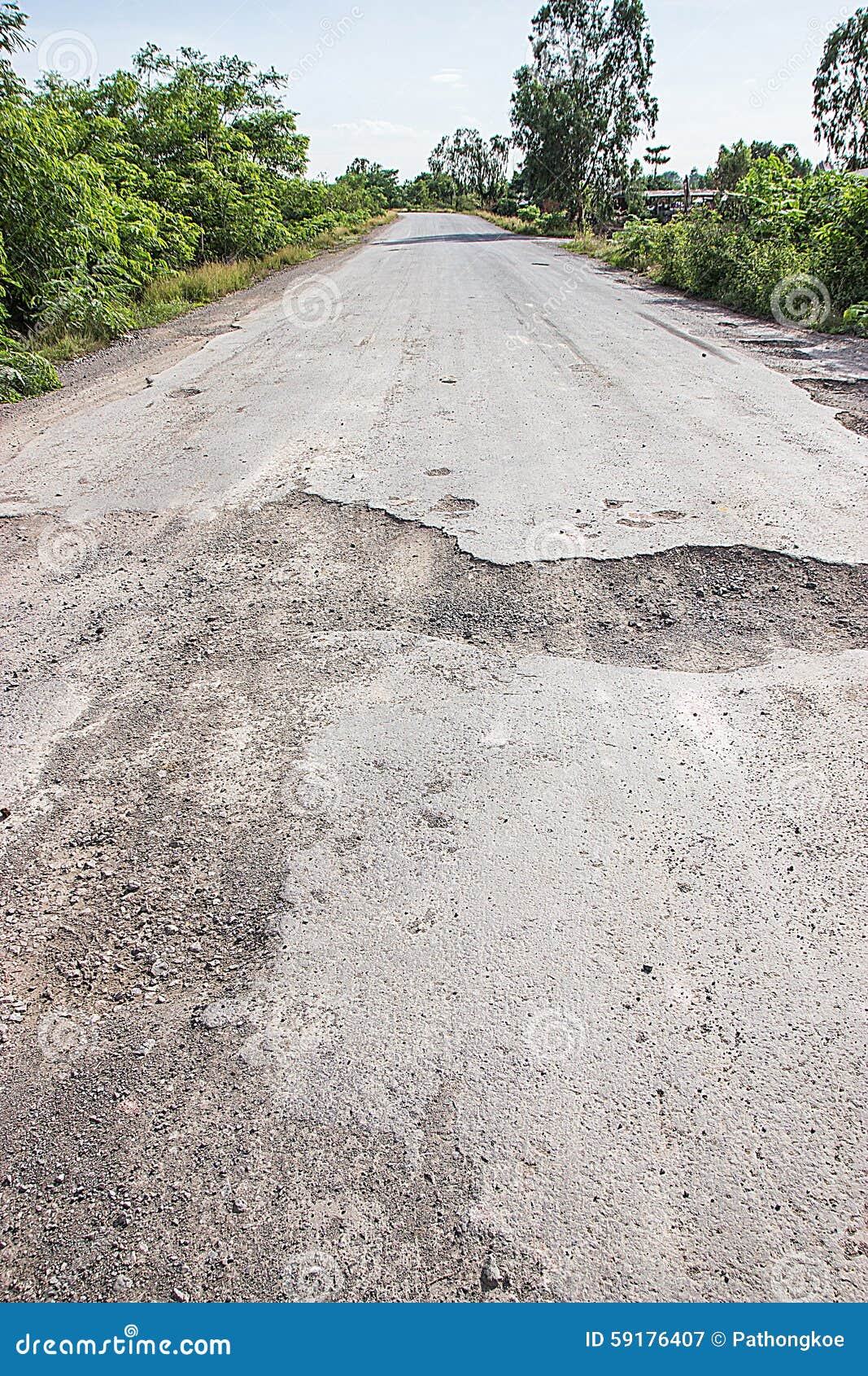 Damaged Road in the Countryside Stock Image - Image of paving, highway ...