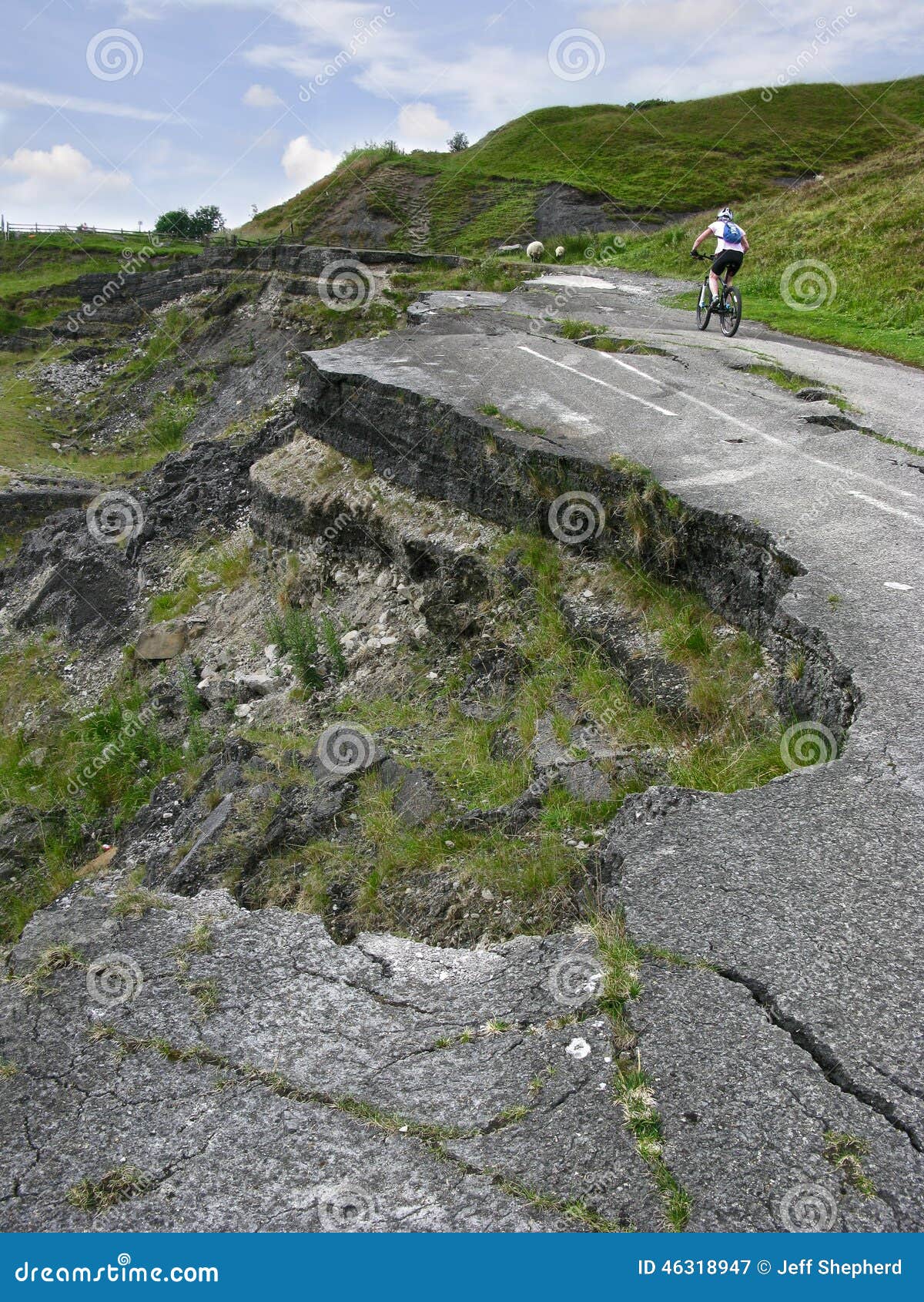 Damaged road stock image. Image of castleton, hill, road - 46318947