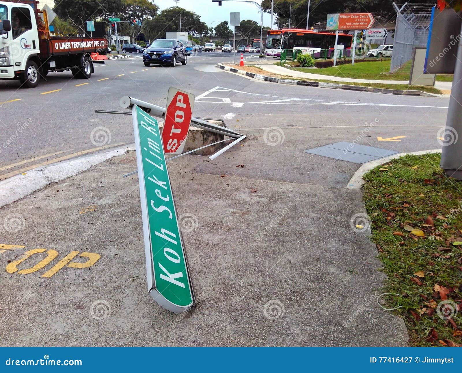 Damaged road sign editorial photography. Image of transport - 77416427