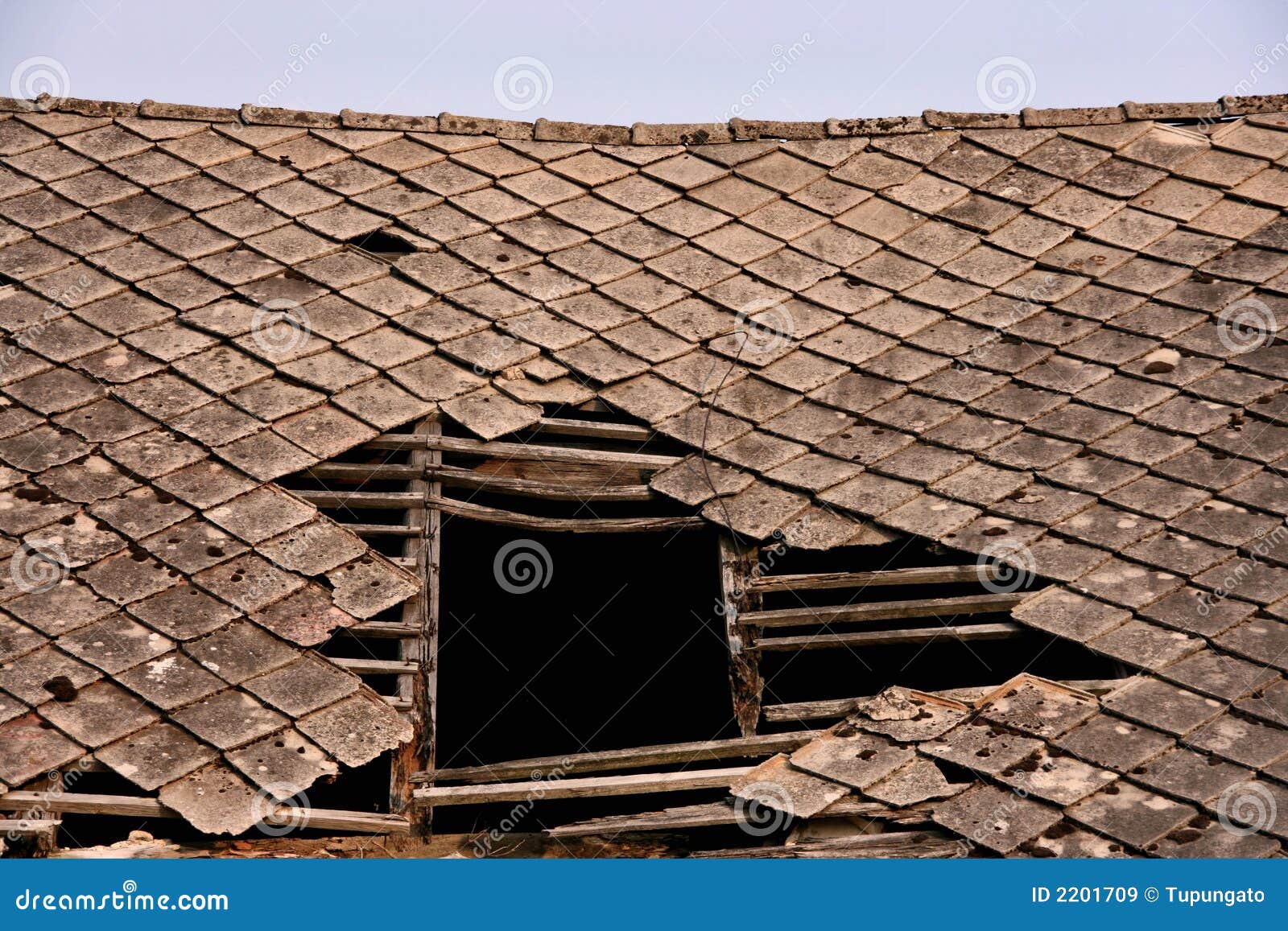 Damaged roof stock image. Image of village, ruin, collapse - 2201709