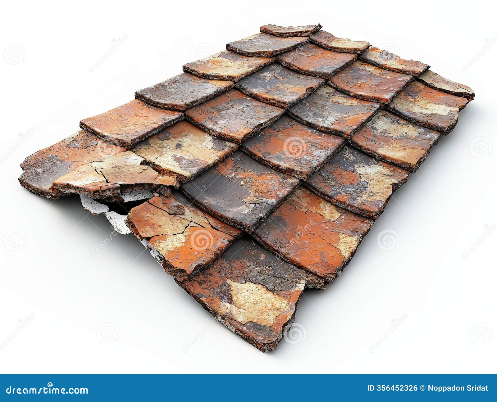 Damaged Roof with Broken Tiles and Visible Structural Issues in ...