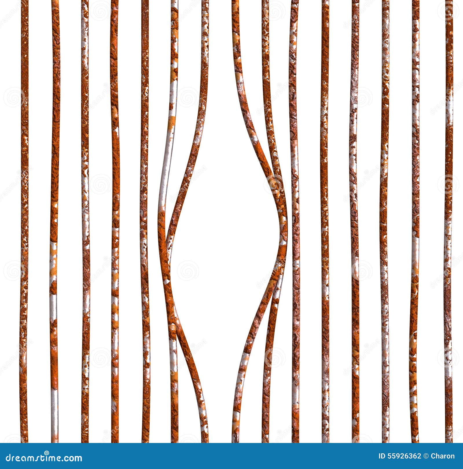 Damaged Rust Bars Empty Prison Stock Photo - Illustration of captive ...