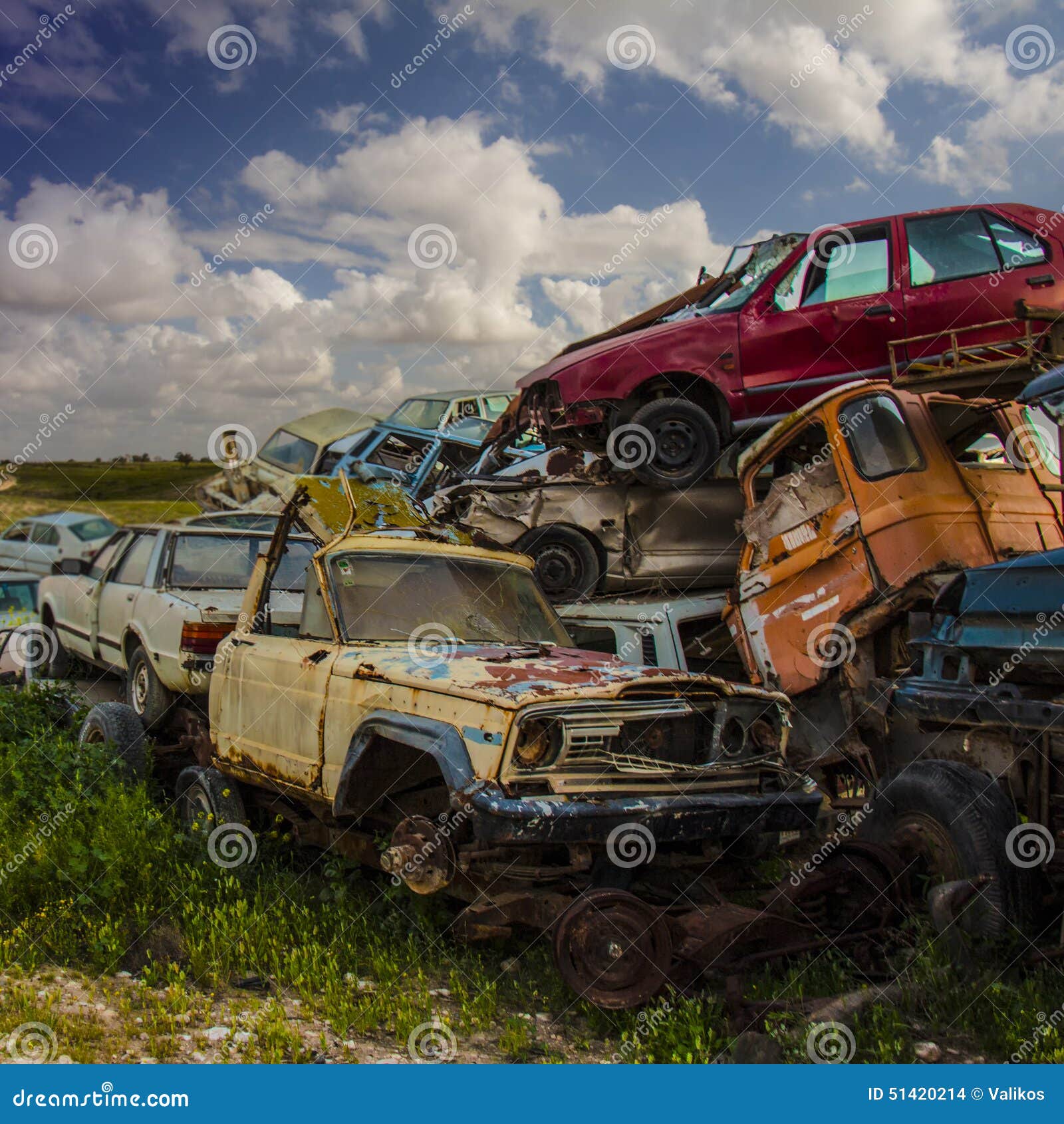 Damaged rusted car scraps stock photo. Image of waste - 51420214
