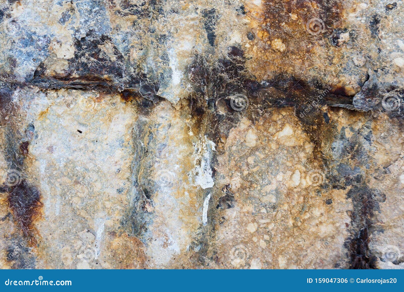 Damaged and rusted wall stock photo. Image of interior - 159047306