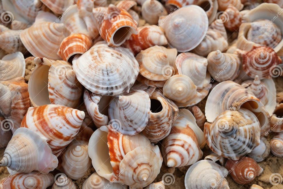 Damaged sea snails shells stock image. Image of erosion - 295222749