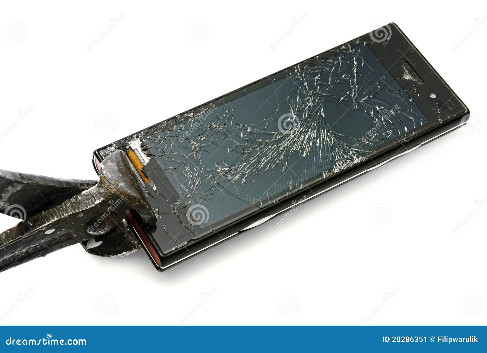 Damaged smart phone stock image. Image of electronic - 20286351
