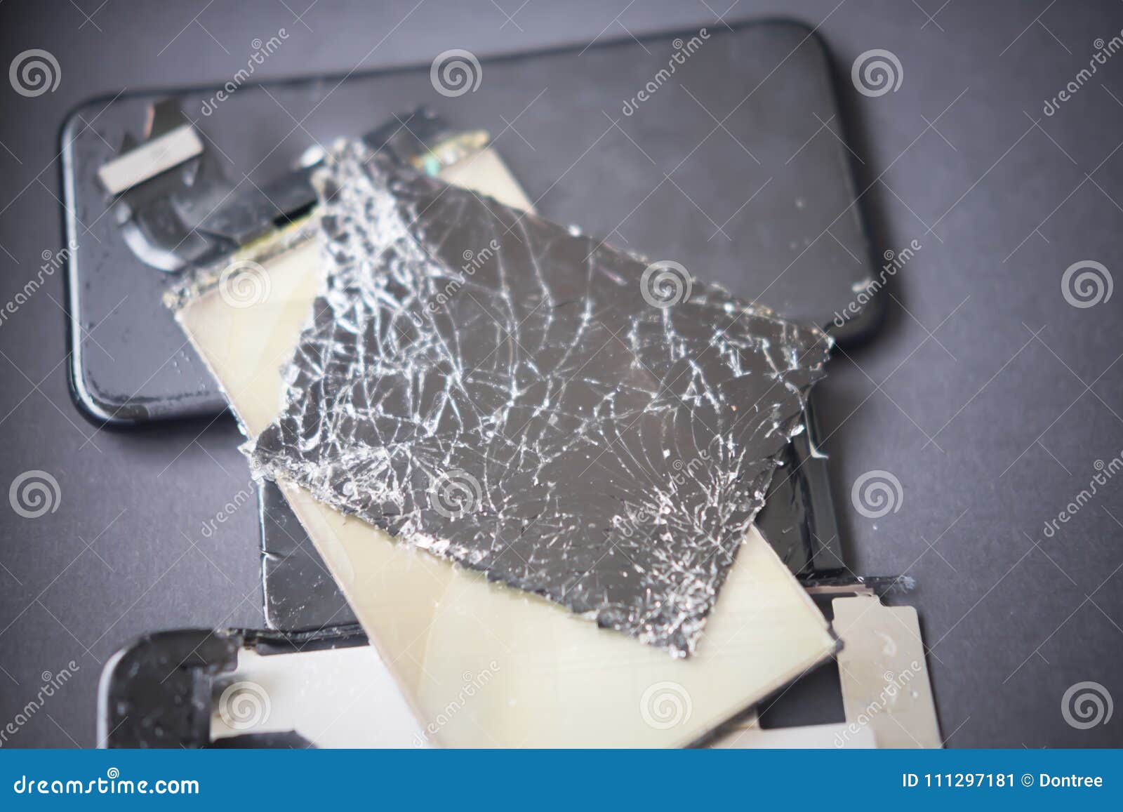 Damaged smartphone stock image. Image of destroyed, gadget - 111297181